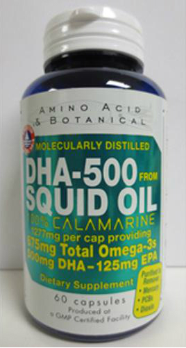 DHA 500 from Squid Oil 60 sfg, $0.00ea from Amino Acid and Botanical!